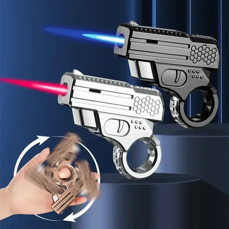 Gun-Lighter-Model-Windproof-Lighter-Jet-Flame-Turbine-Inflatable-Butane ...