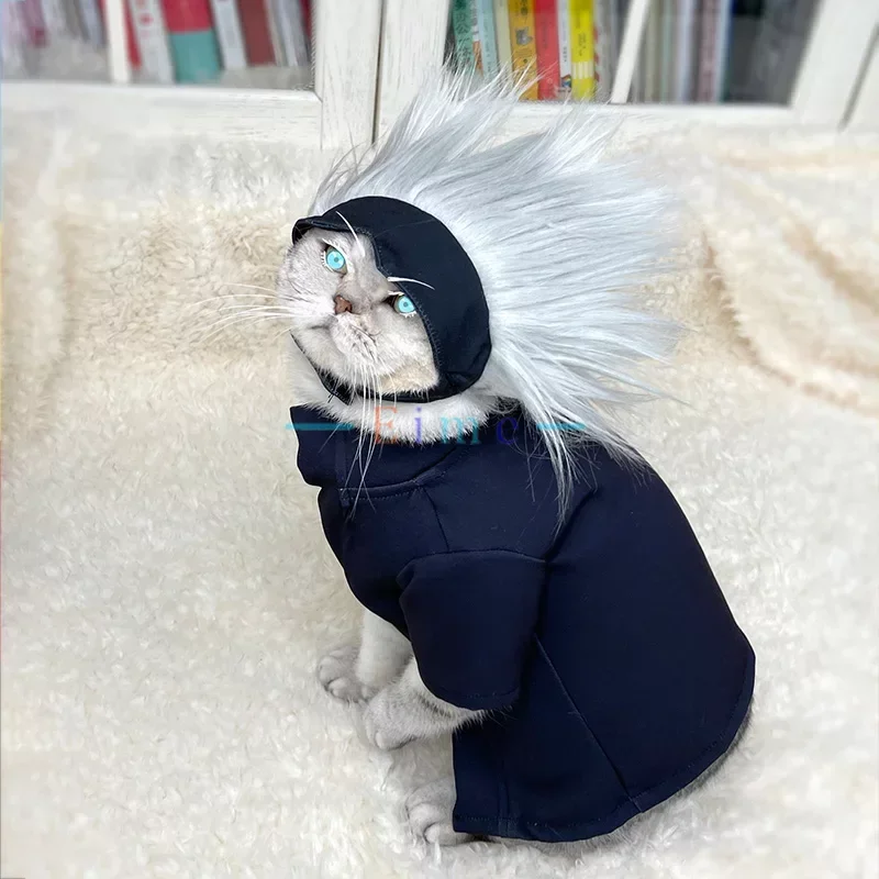 Pet Clothes Anime Gojo Satoru Cosplay Costume Cat Suit Jumpsuit Hat Dog ...