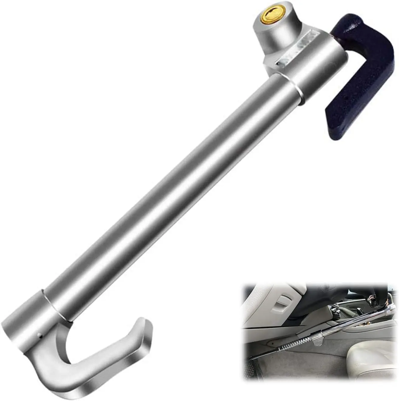 Steering Wheel Lock Bar, Universal Anti-Theft Brake Pedal Lock for Car ...