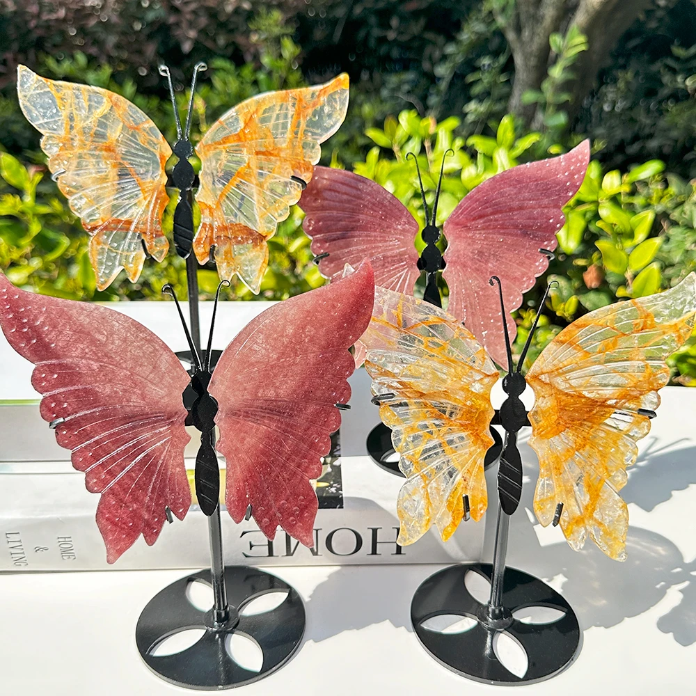 1Pair-Large-Size-Elegant-Natural-Crystal-Butterfly-Wings-With-Stand ...