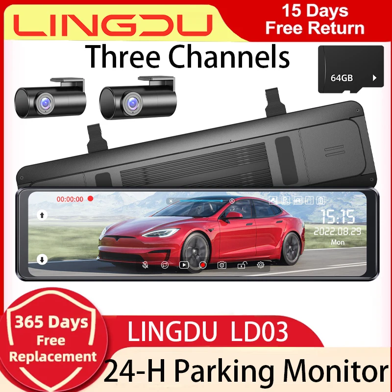 LINGDU-LD03-12-Full-Touch-Screen-Mirror-Dash-Cam-With-Detached-Camera ...