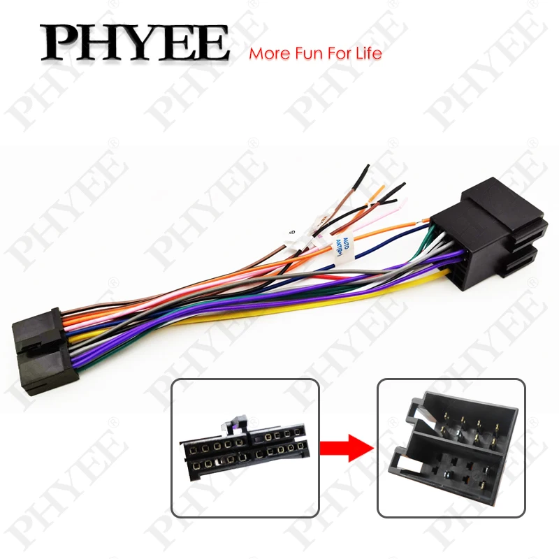 20-Pin-to-ISO-Harness-Adapter-20P-Plug-ISO-Cable-Connector-Wiring ...