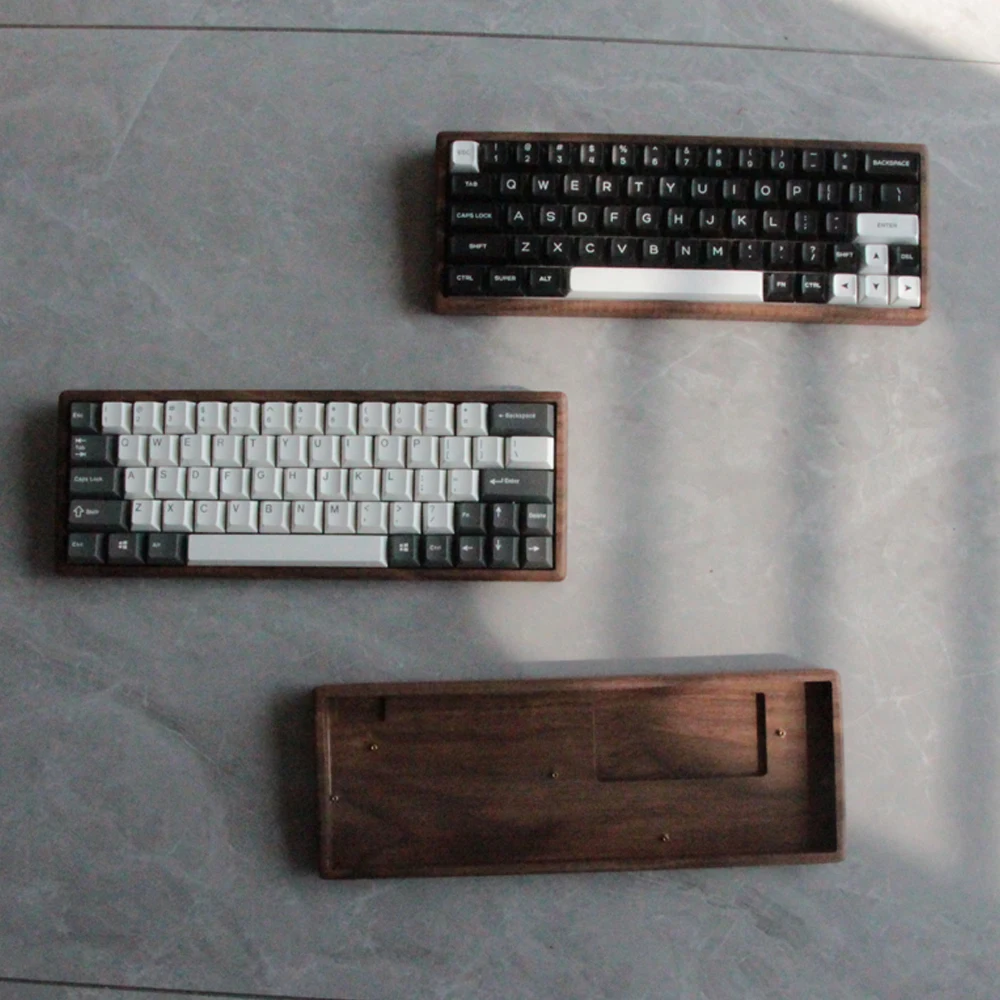GH60-Beech-Walnut-Wooden-Mechainical-Keyboard-Case-Compatibal-Wooting ...