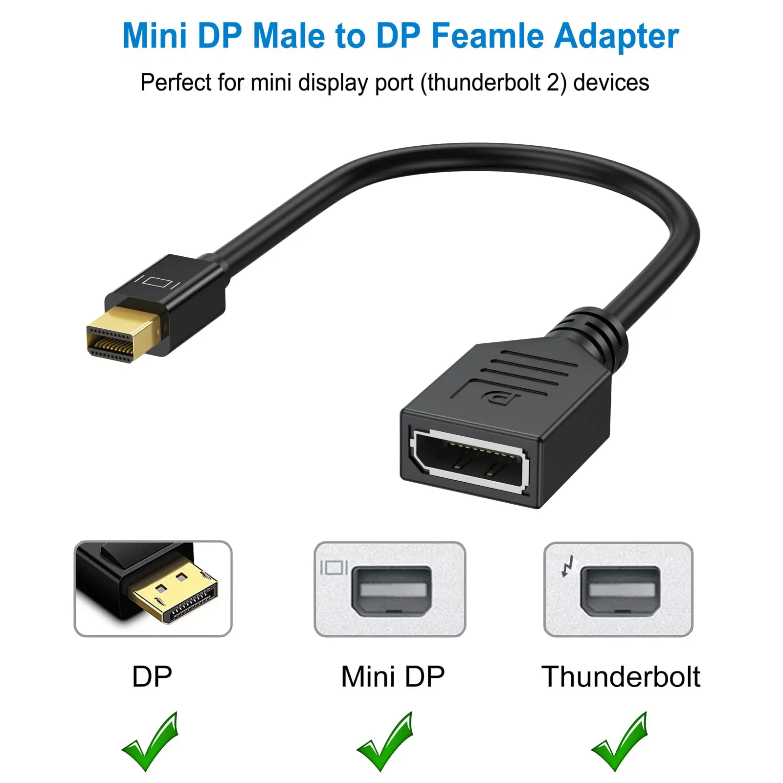 Mini-DisplayPort-to-DisplayPort-Adapter-Cable-4K-1080P-Resolution ...