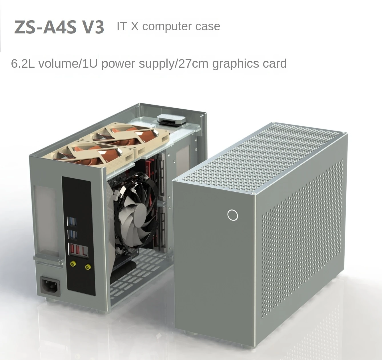 ZS A4s itx 컴퓨터 케이스, 버전 V3.1 6.2L, 모든 알루미늄 sfx| | - AliExpress