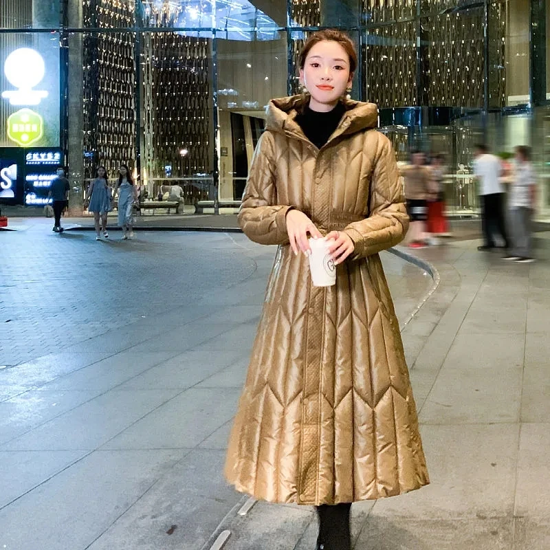 Women's Coat 2024 Winter New Lady Slim Down cotton Hooded Jacket ...