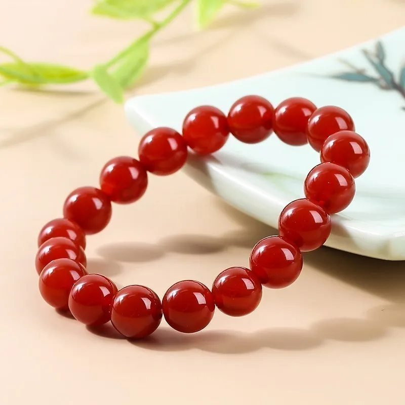 JD Natural China Red Agate Stone Bracelets 8mm South Red Carnelian ...