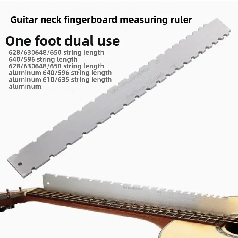 Guitar neck notch leveling ruler and neck curvature measuring tool ...