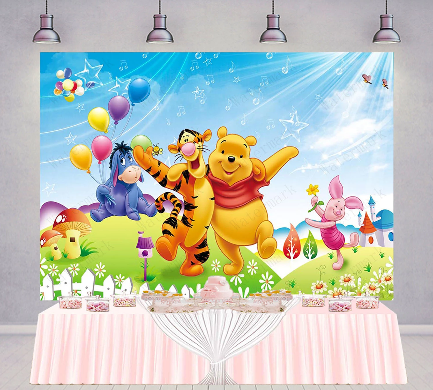 Disney Winnie The Pooh Backdrop Kids Birthday Decoration Background ...