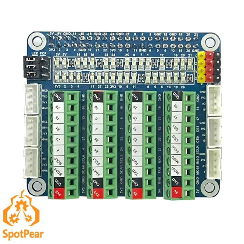Raspberry Pi PCF8591 expansion board LED GPIO IO test ADC/DCA Sensor ...