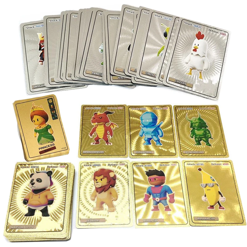 55Pcs-Set-Stumble-Guys-Cards-Gold-Silver-Foil-Shiny-Anime-Game ...