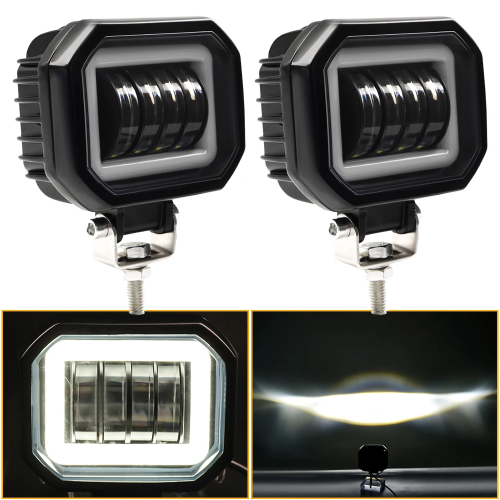 12V-24V-Rectangle-LED-Work-Light-40W-Driving-Fog-Light-Spot-Beam-Angel ...