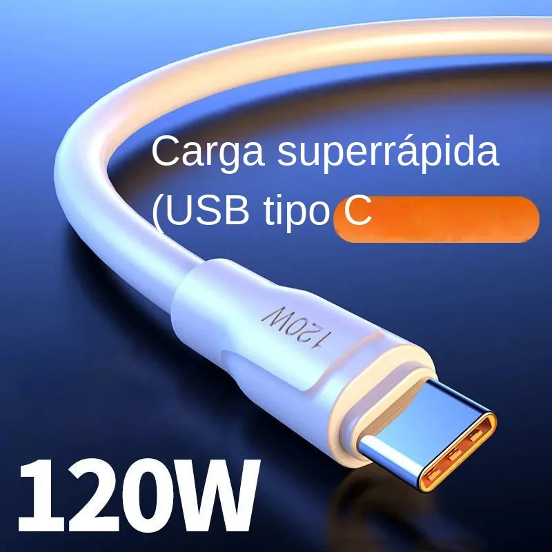 Cable de carga rápida para móvil, Cargador USB tipo C de 120W y 6A para Xiaomi OPPO POCO y ...