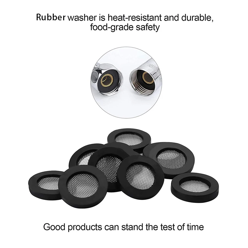 Hose-Gasket-Rubber-Washer-20pcs-40-Mesh-Accessories-Black-Filter-Net ...