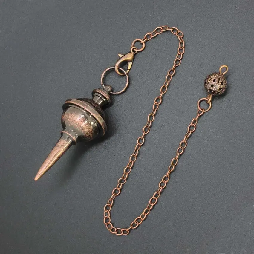 CSJA-Metal-Pendulum-for-Dowsing-Divination-Pendulos-Spiral-Gold-Color-Copper-Cone-Radiesthesia ...