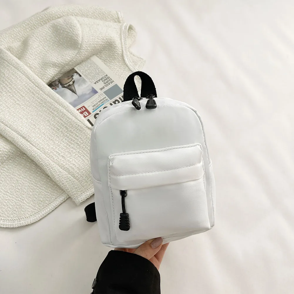 Casual Nylon Women Mini Backpack Solid Color Small School Bags for ...