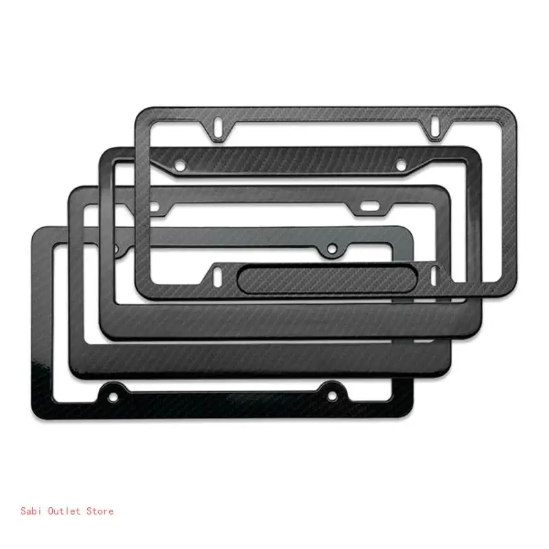 UOV.united Car Accessory 2-Pack 3D Carbon Fiber License Plate Frames ...