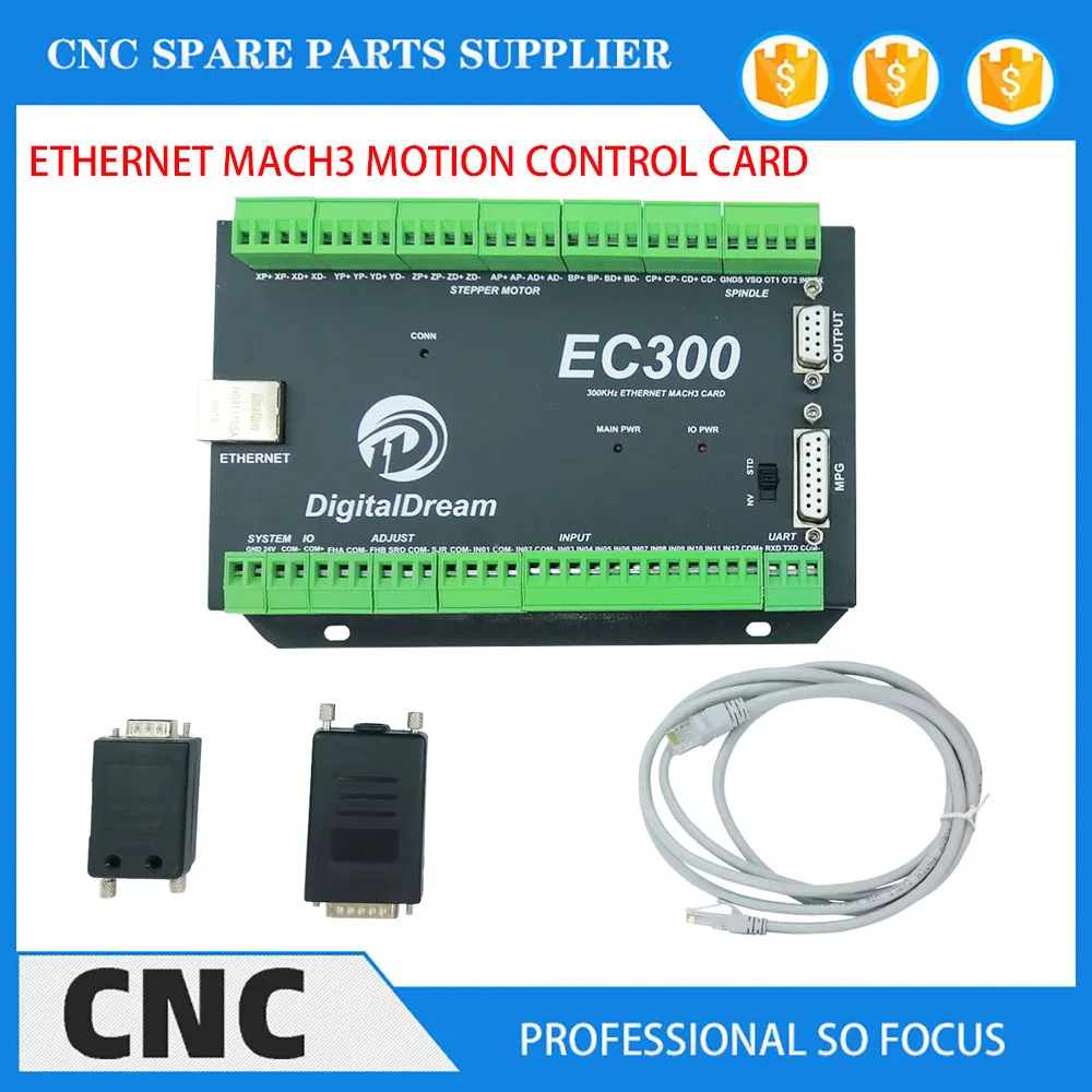 New Ec300 3/4/5/6-axis Usb Motion Controller Ethernet Cnc Mach3 300khz Motion Control Card For ...