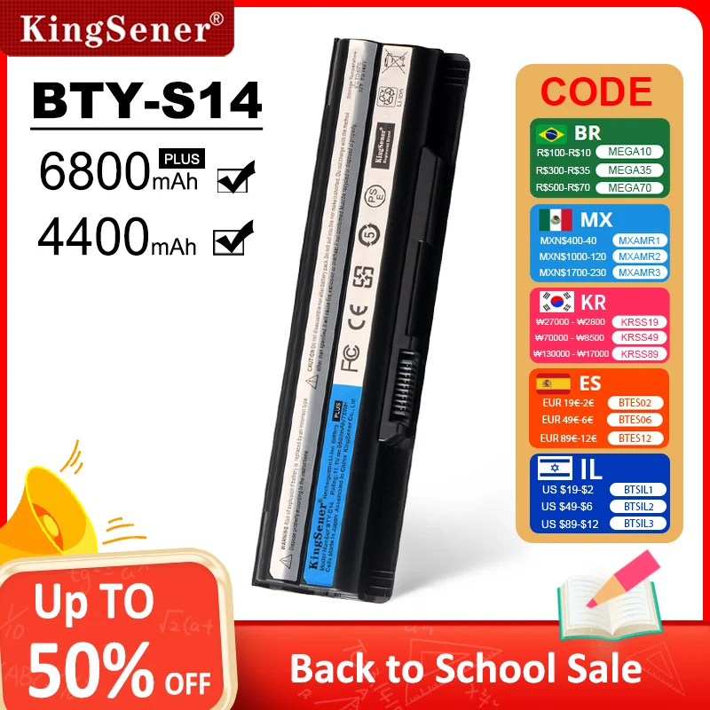 KingSener-6800mAh-BTY-S14-Battery-For-MSI-GE70-GE60-FX720-GE620-GE620DX ...