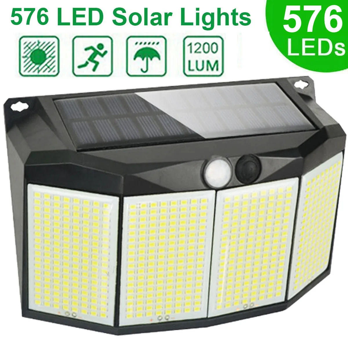 576-LED-Outdoor-Solar-Power-Lights-Motion-Sensor-3-Modes-Waterproof ...
