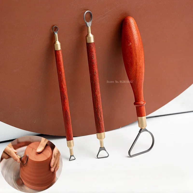 Wood-Handle-Tungsten-Steel-Double-Head-Clay-Sculpture-Repair-Pottery ...