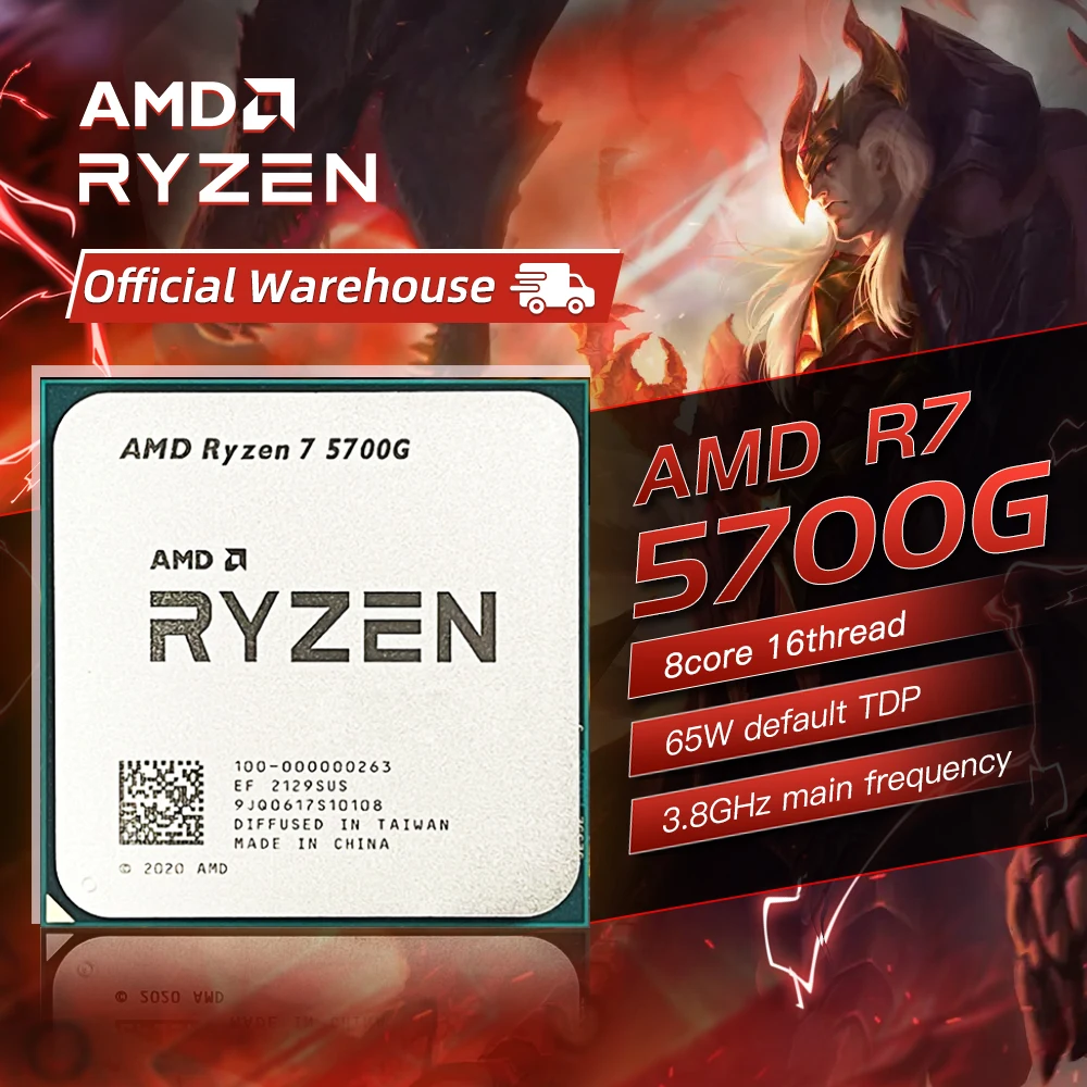 Amd novo ryzen 7 5700g r7 5700g cpu novo desktop gamer processador de ...