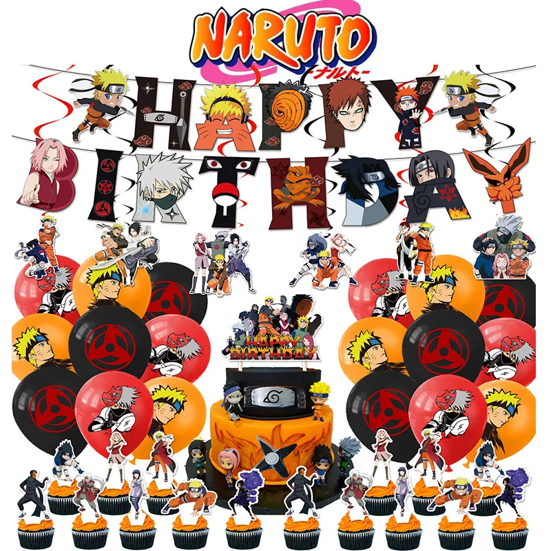 NARUTO-Birthday-Party-Decoration-Anime-Action-Figure-Image-Banner-Cake ...