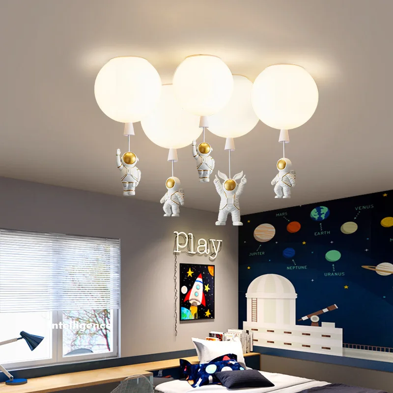 Modern Led Ceiling Lamp Nordic Home Children's Room Bedroom Astronaut ...