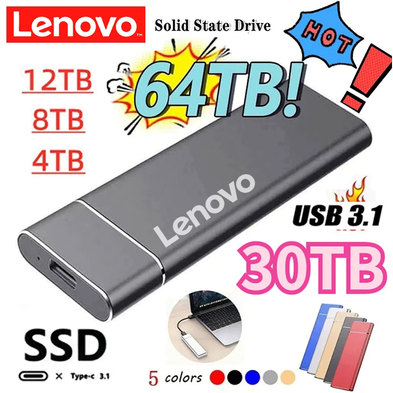 Lenovo Original 30TB 26TB 18TB 10TB 4TB High-Speed Hard Disk External ...