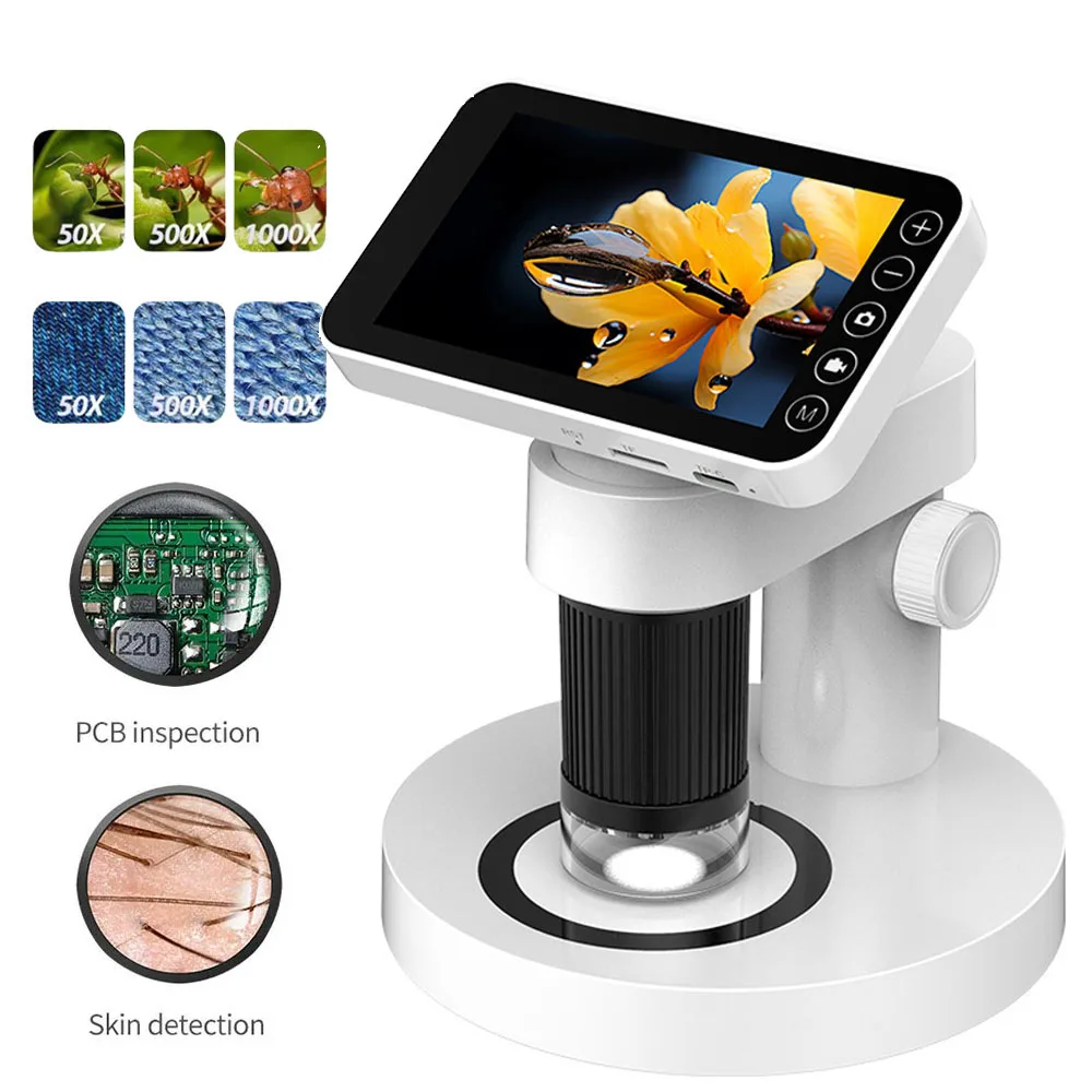 Digital-Microscope-4-inch-LCD-Digital-HD-Microscope-Kids-Bio-Camera ...