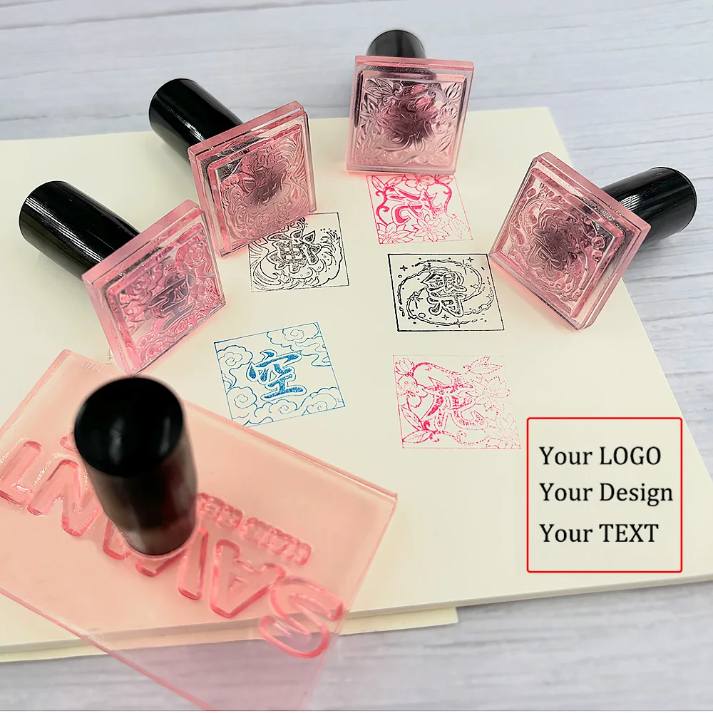 Customized-Private-Acrylic-Ink-Stamp-Your-Design-LOGO-Rubber-Seal ...