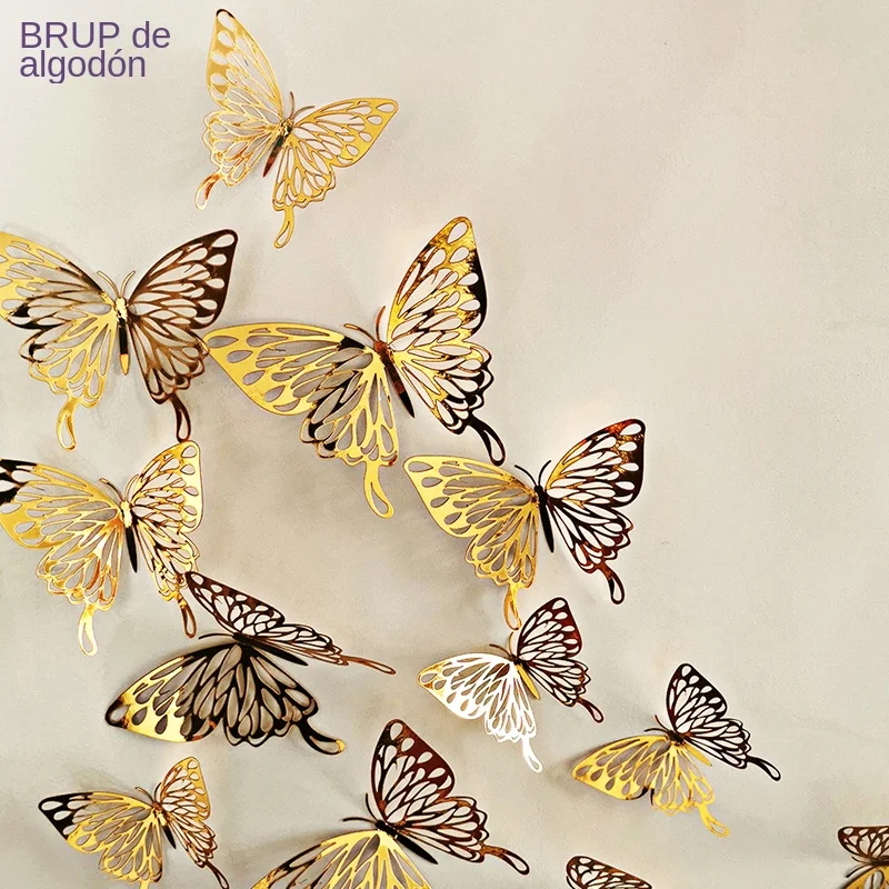 Pegatinas-de-Mariposas-Doradas-y-Plateadas-para-Pared-Decoraci-n-Art ...