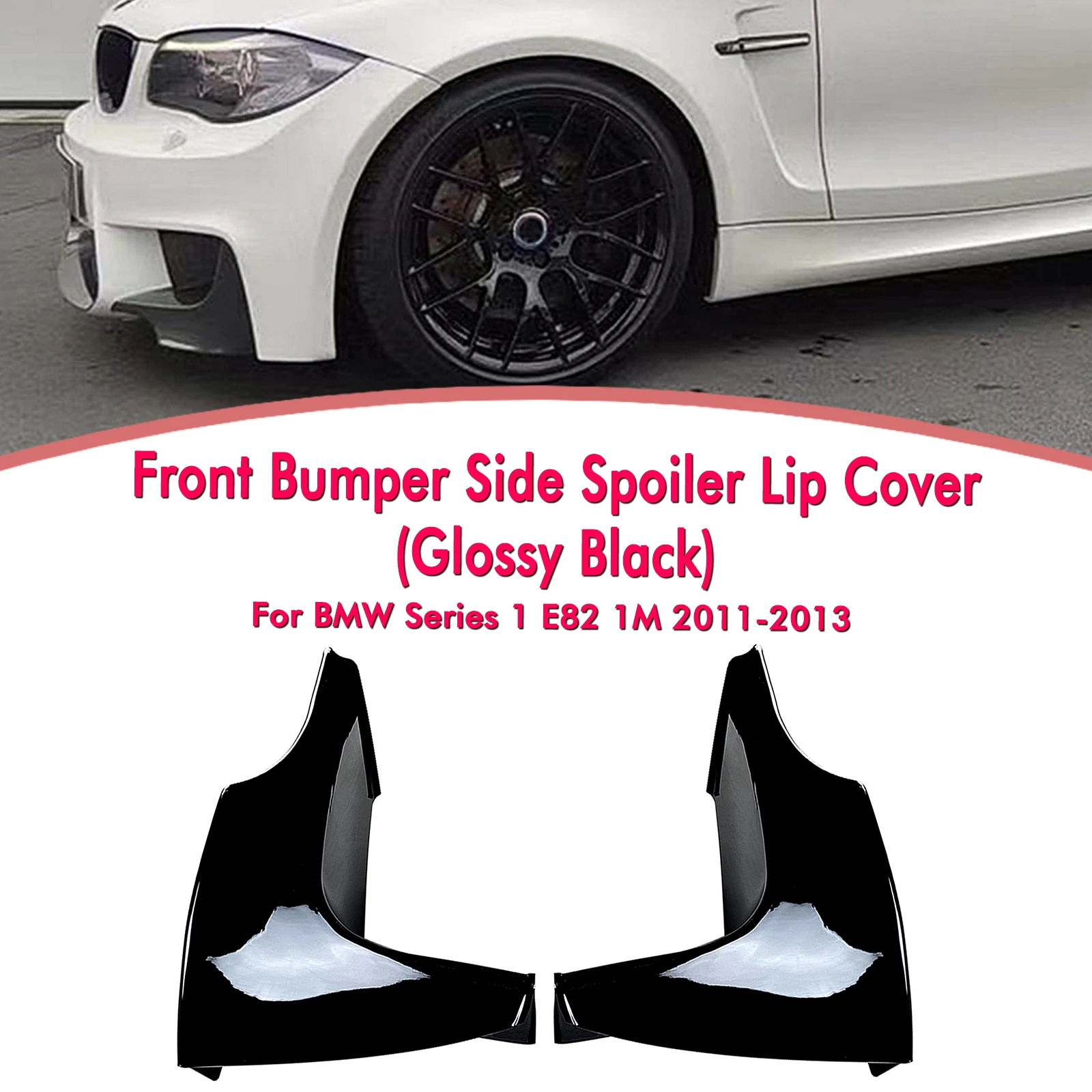 Front Bumper Side Splitter Cover Lip Lower Spoiler Air Vent Trim For ...