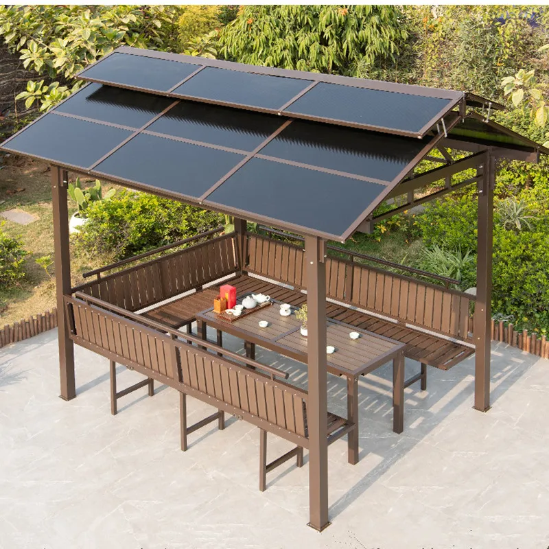 Gazebo rectangular de acero galvanizado para exteriores, refugio de ...