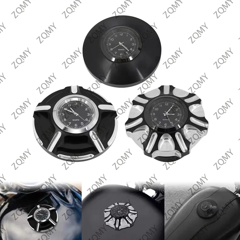 1pcs-Motorcycle-Fuel-Gas-Tank-Oil-Cap-Cover-With-Watch-For-Harley ...