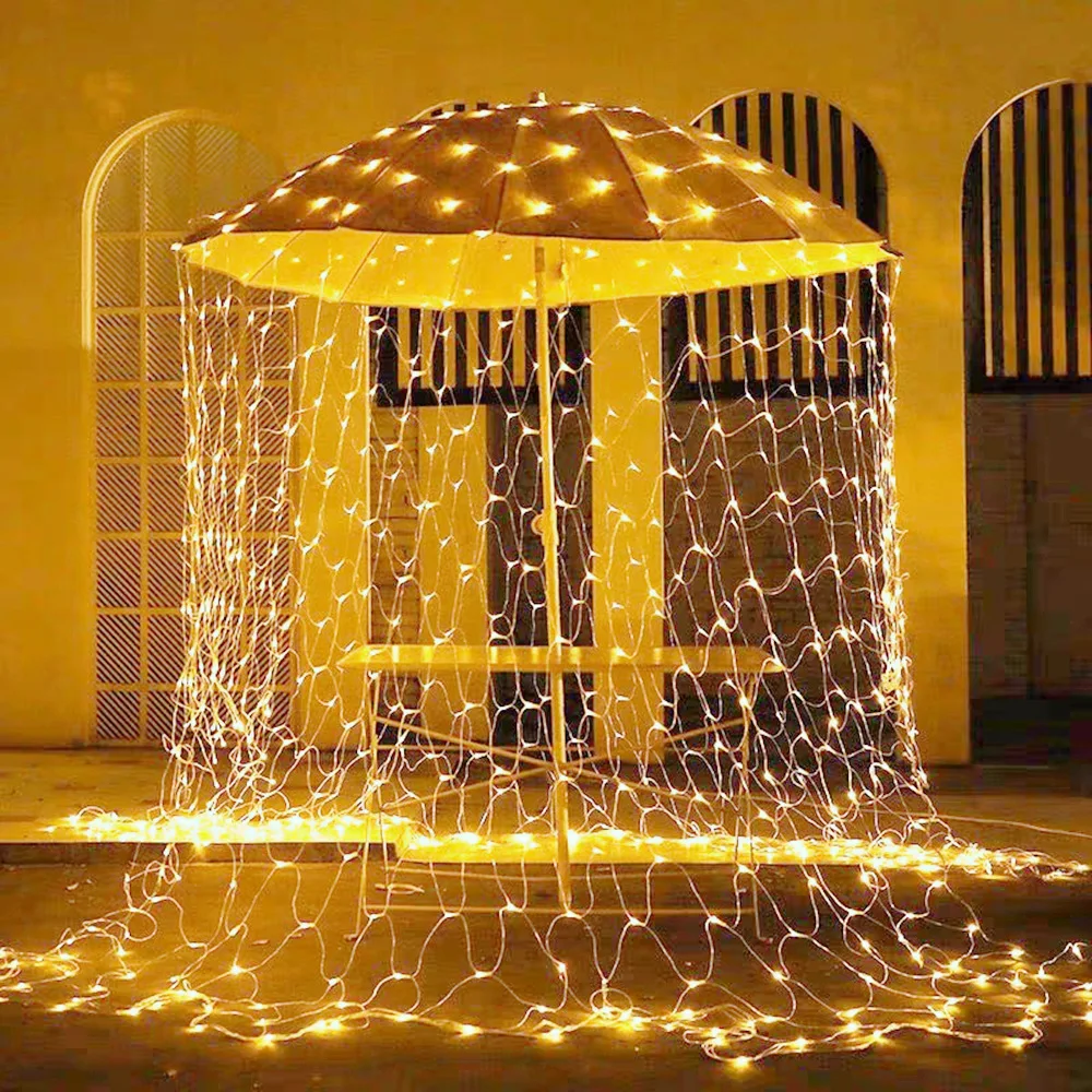 LED-Net-Mesh-Fairy-String-Light-Garland-Window-Curtain-Christmas-Fairy ...