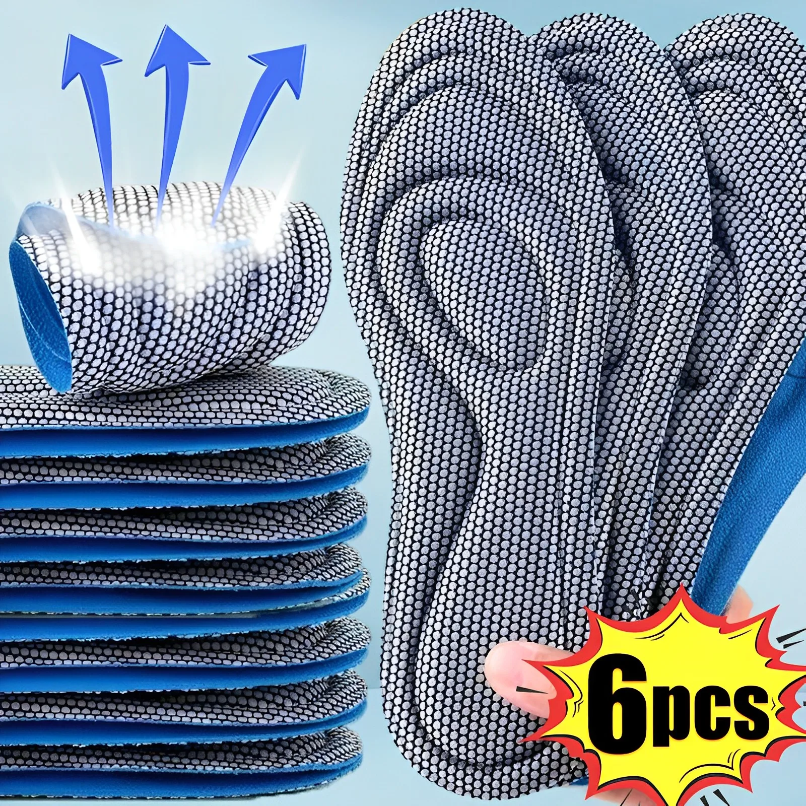 6Pcs-Antibacterial-Insoles-Soft-Memory-Foam-Orthopedic-Shoe-Pad-Unisex ...