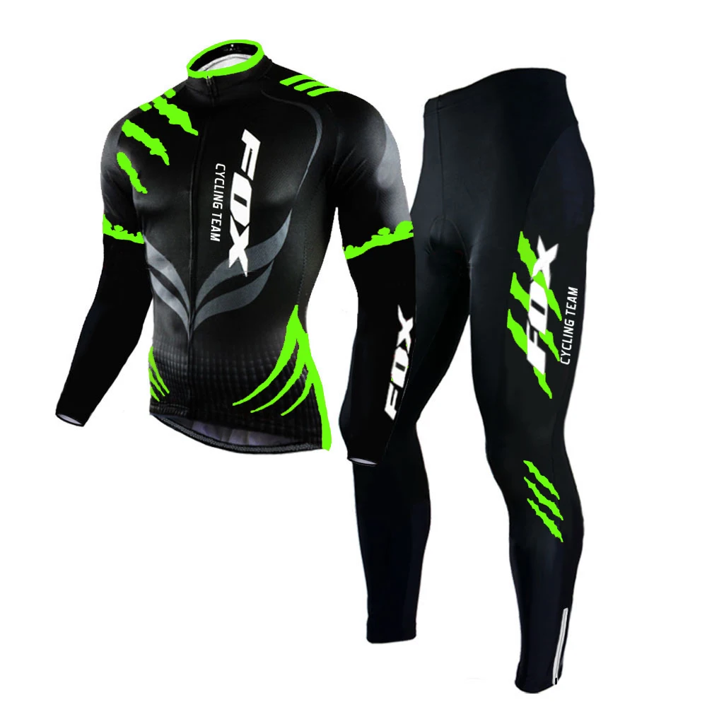 Fox-ciclismo-equipe-terno-longo-para-homens-kit-completo-de-roupas-de ...