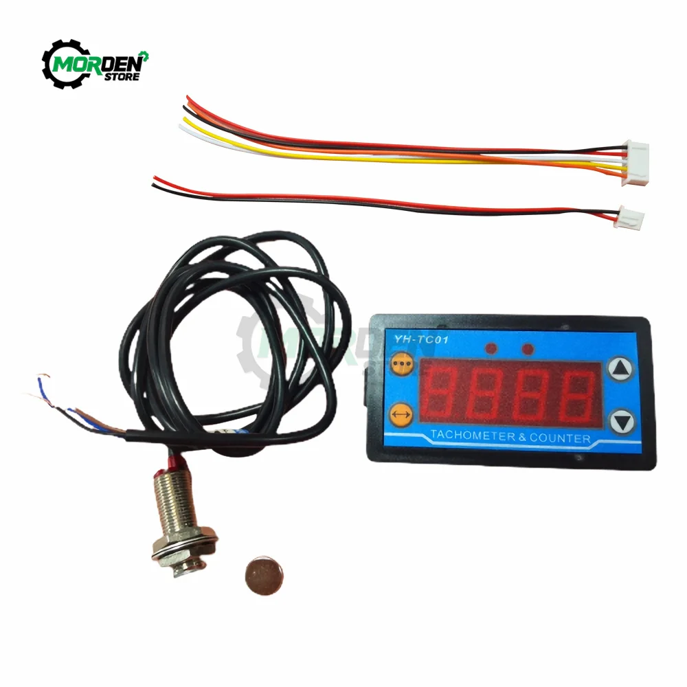 4 Digit Counters Tachometer RPM Speed Meter NPN Hall Switch Proximity ...