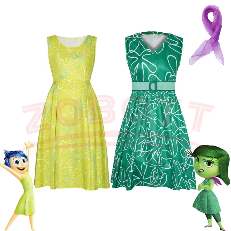 Disfraz-de-Cosplay-de-Inside-Out-Disgust-Joy-para-mujer-traje-de ...