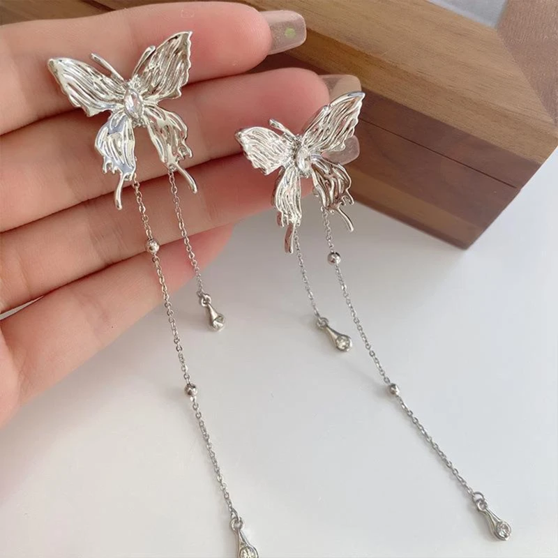 Angel-Wing-Metal-Butterflies-Tassel-Ear-Cuff-Non-Piercing-Earrings ...