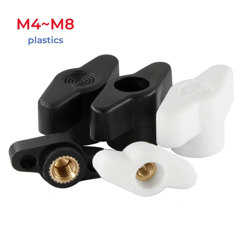 Black White Plastic Head Hand Knob Thumb Nut M4 M5 M6 M8 27# 36# T Type ...