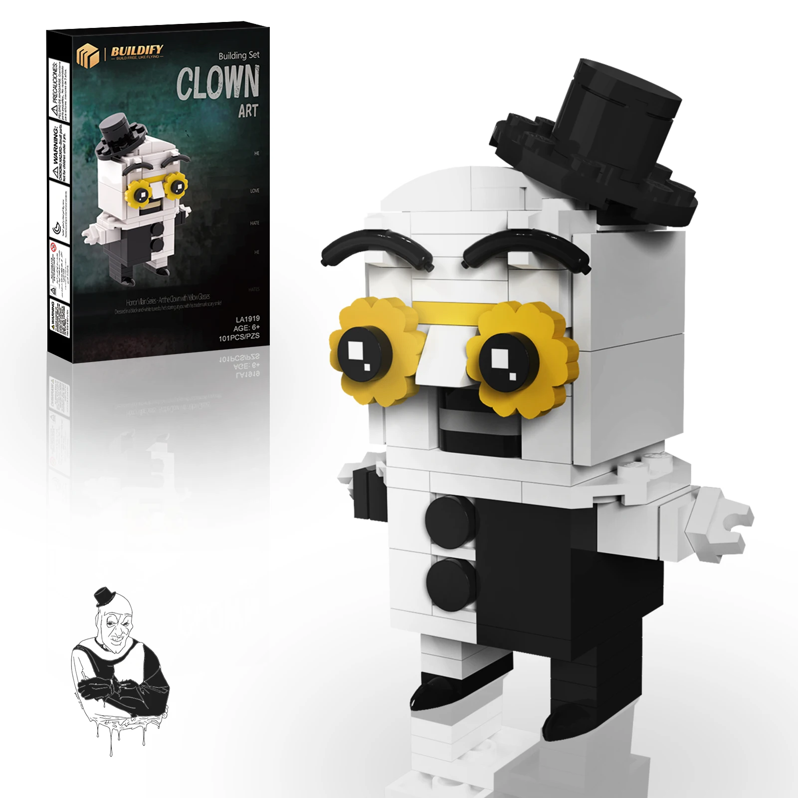 Art the Clown Building Blocks, Horror Movie Figure Character Building ...
