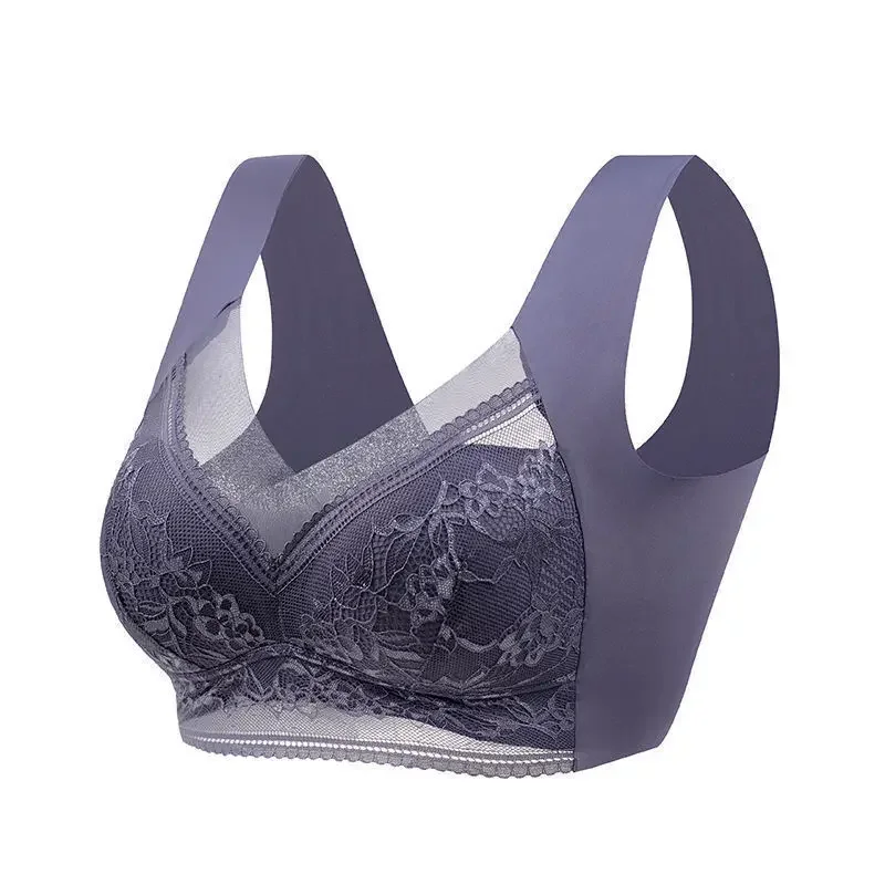 L-6L-Women-Large-Bra-Push-Up-Ice-Silk-Seamless-upper-Bralette-Lace ...