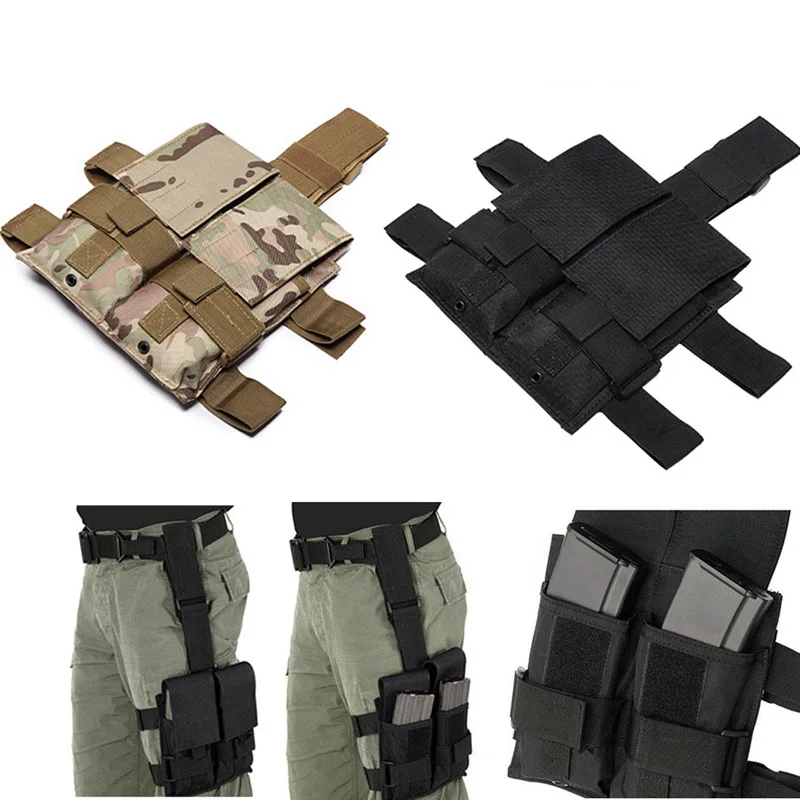 Tactical-Drop-Leg-Magazine-Pouch-for-AK-AR-AR15-5-56mm-Double-Rifle-Gun ...