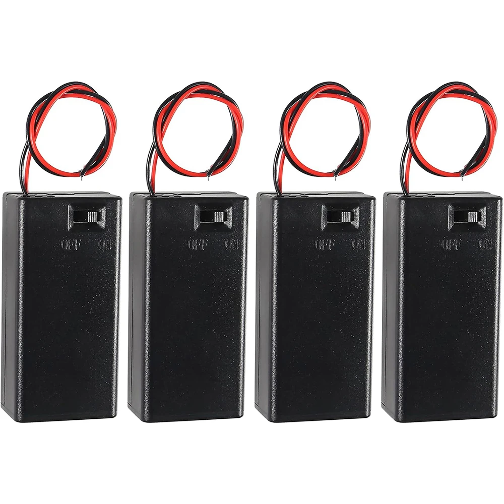 4pcs 9V Battery Holder with ON/Off Switch 9V Battery Case with Switch ...