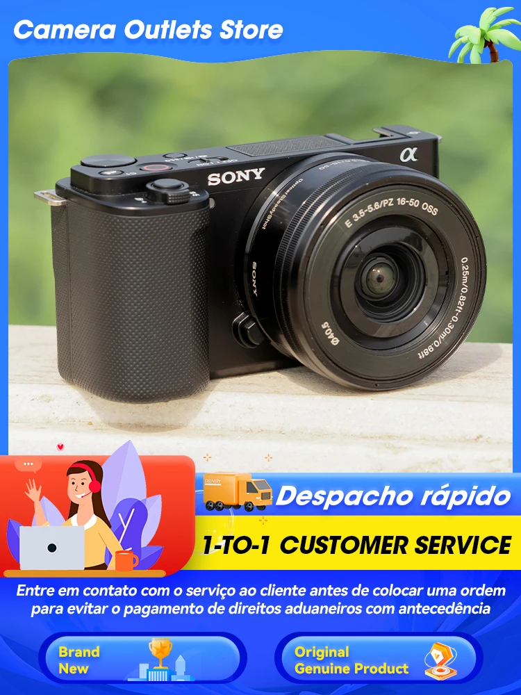 Sony-Alpha-ZV-E10-ZVE10-APS-C-C-mera-compacta-digital-sem-espelho-Fot ...