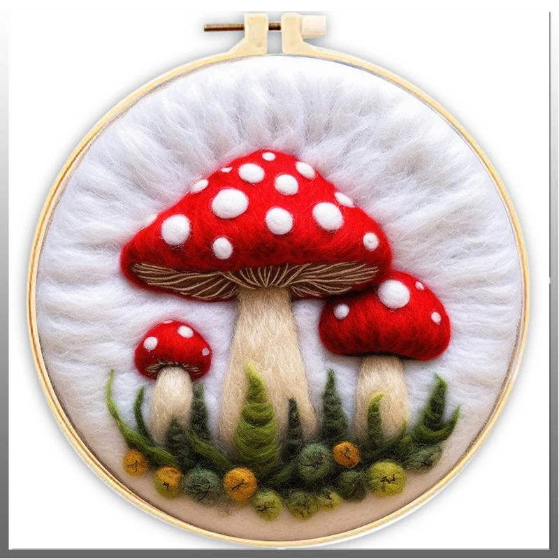 CHENISTORY-DIY-Wool-Felting-Painting-Embroidery-Kit-Creative-Red ...