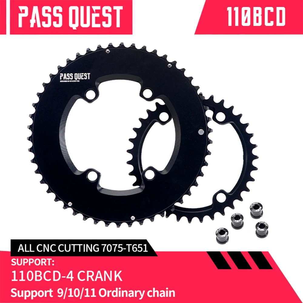 PASS-QUEST-110BCD-Double-Chainring-50-34T-52-36T-53-39T-Chain-wheel-For ...