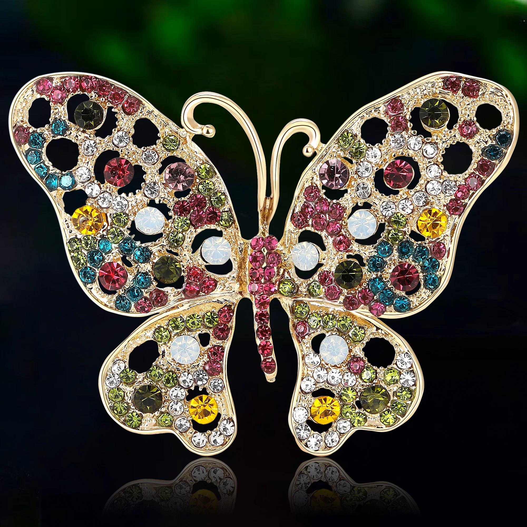 Luxury Rhinestone Butterfly Brooches for Women Unisex Insect Pin Event ...